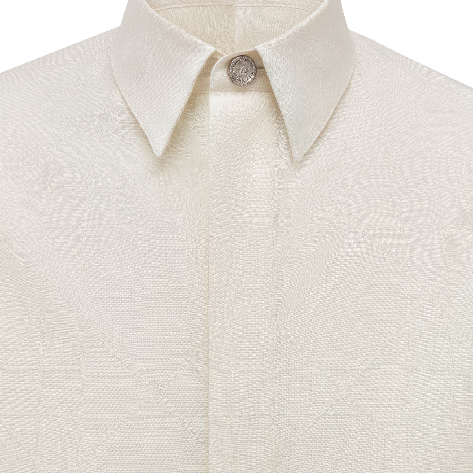 Dior Icons 衬衫 米白色桑蚕丝混纺面料藤格纹 | DIOR