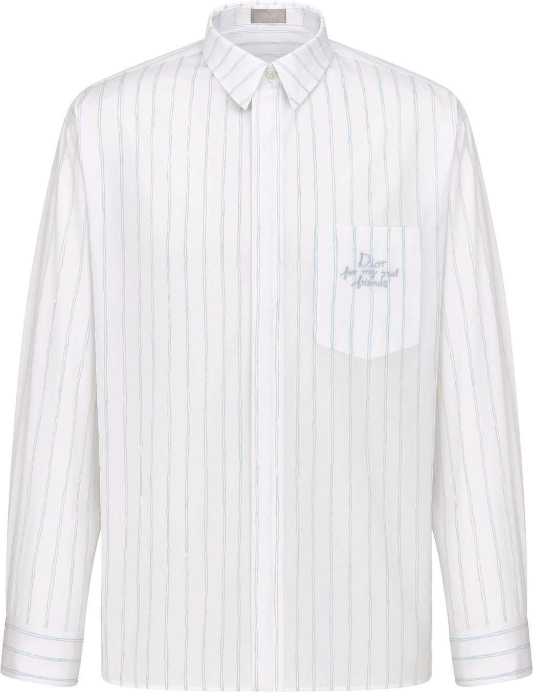 DIOR AND HYLTON NEL 超大版型衬衫 白色棉府绸粉色条纹图案 | DIOR